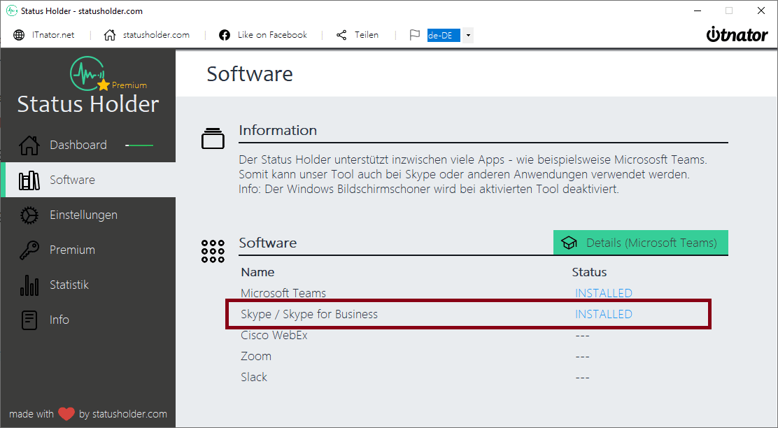 Online in Skype: Permanent with 2 steps! - Status Holder